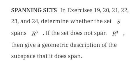 Solved SPANNING SETS In Exercises And Chegg Com