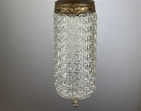 1960s Hollywood Regency Style 9 Cylinder Cut Glass Shade With