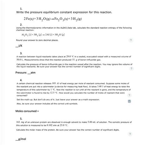 Solved Write the pressure equilibrium constant expression | Chegg.com