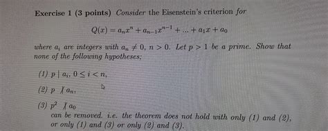 solved exercise 1 3 points consider the eisenstein s
