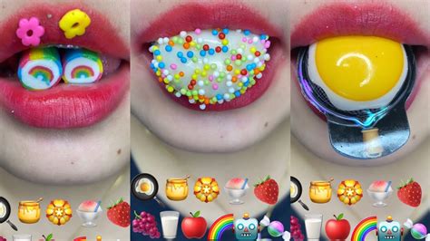 Asmr MINUTES FOR SLEEP EMOJI FOOD MUKBANG CHALLENGE TIKTOK COMPILATION Eating Sounds YouTube