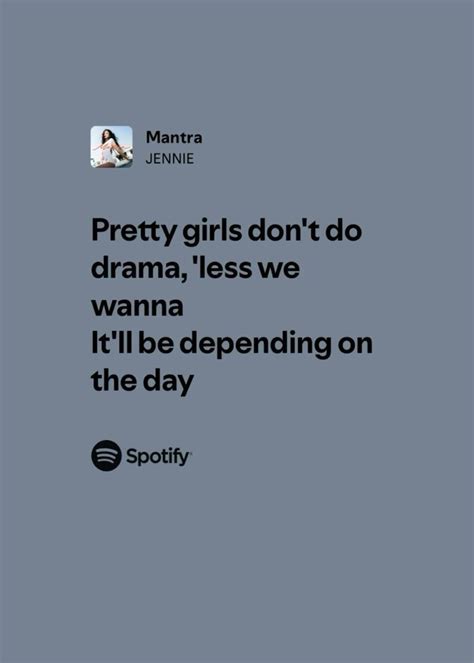 Mantra Jennie Pretty Lyrics Songs That Describe Me Just Lyrics
