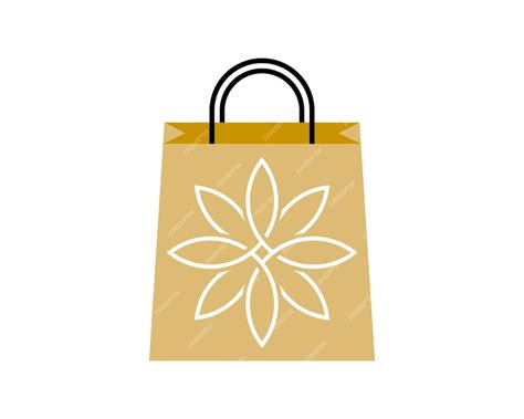 Premium Vector Paper Bag With Flower Inside