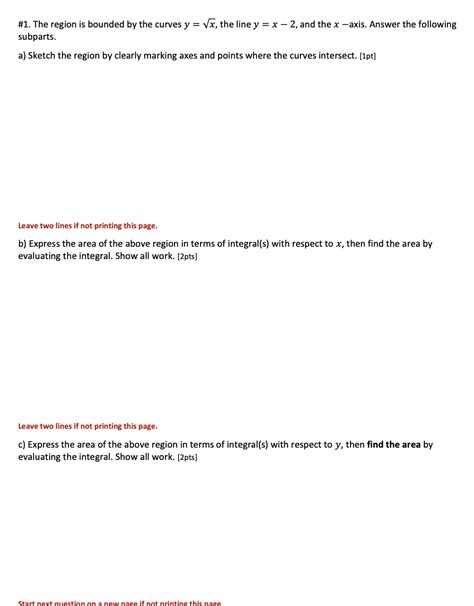 Solved 1 The Region Is Bounded By The Curves Y Vx The