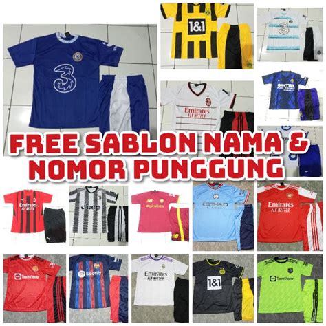 Jual OBRAL Setelan Baju Bola Anak Anak Th ABG Remaja Jersey Kaos Bola Jersey Murah Bonus