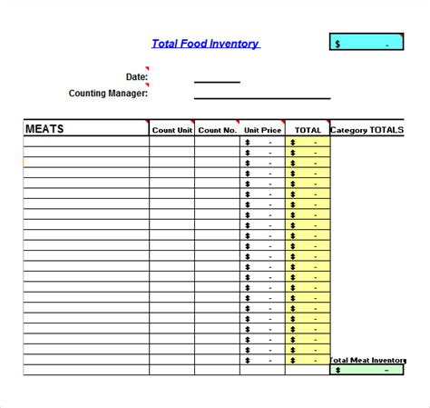 Free Food Inventory Samples In Pdf Excel