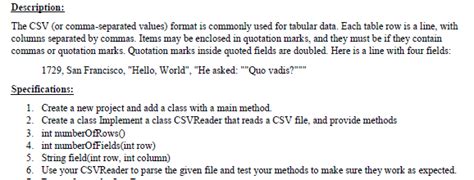 Description The CSV Or Comma Separated Values Chegg