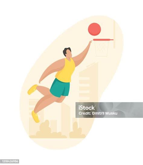 농구 선수가 바구니에 공을 던진다 남자 에 반바지 과 티셔츠 점프 와 슬램 덩크 Championship에 대한 스톡 벡터 아트 및 기타 이미지 Championship