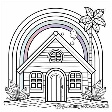 Coloring Pages Rainbow House