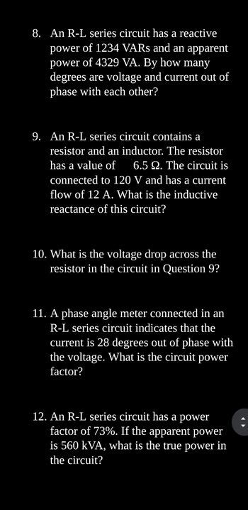 Answered An R L Series Circuit Has A Reactive Power Of Vars And