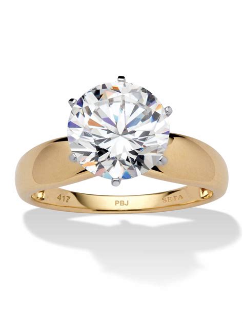 Palmbeach Jewelry Round Cubic Zirconia Solitaire Bridal Engagement Ring