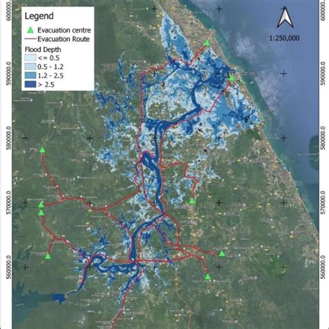Location Of Evacuation Centre And Evacuation Route Download