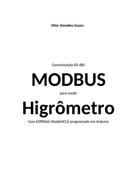 Comunicação Rs 485 Modbus Para Medir Higrômetro Com Esp8266 Nodemcu