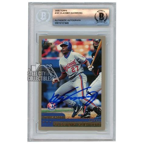 Vladimir Guerrero 2000 Topps Autograph Card 181 Bas Steel City
