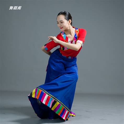 藏族舞蹈练习裙藏族裙藏舞上衣藏舞水袖藏族服装女北舞藏舞课堂裙 虎窝淘