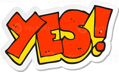 Sticker Of A Cartoon Yes Symbol 44958142 Png