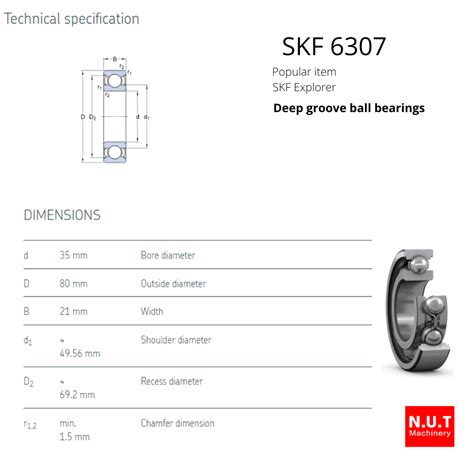 SKF 6307 ฝาเปิด - NUT Machinery