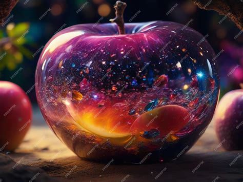 Premium Ai Image Space Stars And Galaxies Inside An Apple Made Of