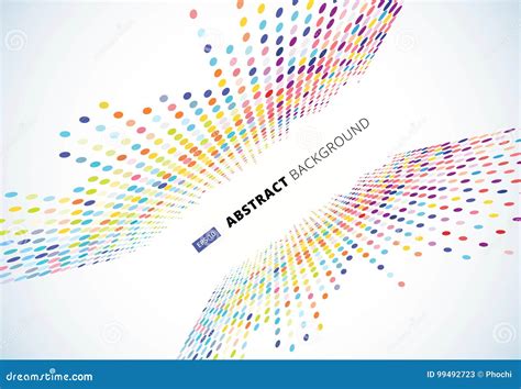 Abstract Colorful Halftone Texture Dots Perspective Pattern Stock Vector Illustration Of