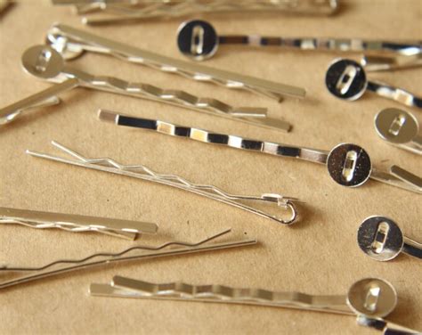 20 Pc Bright Silver Bobby Pins 8mm Pad Fi 177 Etsy