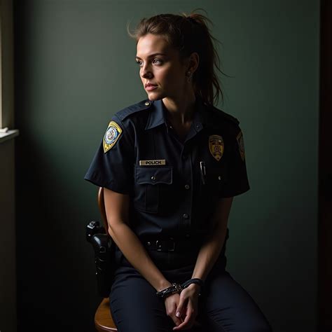 Handcuffed Police Woman on a Chair | Stable Diffusion Online