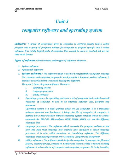 Unit 3 Computer System Descargar Gratis Pdf Operating System