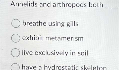 Solved Annelids And Arthropods Both Q Breathe Using