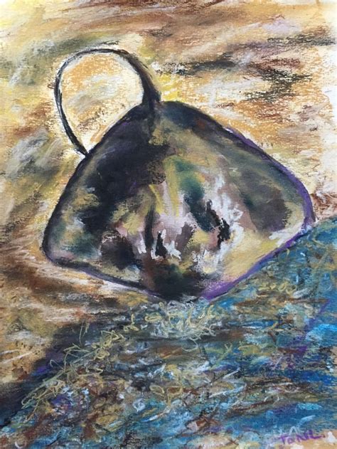 Florida Stingray Painting Color Study Original Pastel 11 X 15 Etsy