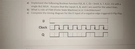A Implement The Following Boolean Function Chegg
