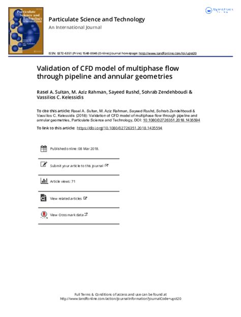Pdf Validation Of Cfd Model Of Multiphase Flow Through Pipeline And