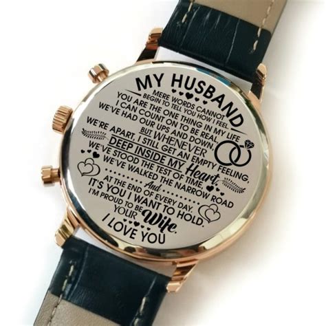 Wife To Husband Luxury Watch K4424 Mom Engraved Father Son Ts