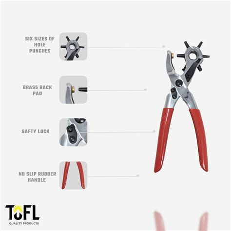 Tofl Tofl Rotary Leather Hole Punch Heavy Duty Hole Puncher For Belts