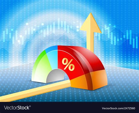 Pie Chart On A Blue With Graph Background Vector Image