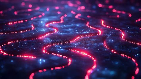 Abstract Glowing Circuit Board Technology Background Digital Data Flow Stock Illustration