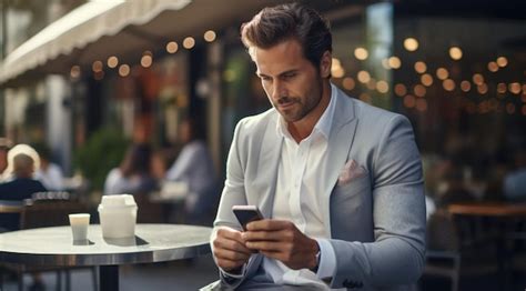 Premium Ai Image A Businessman Using Smartphone