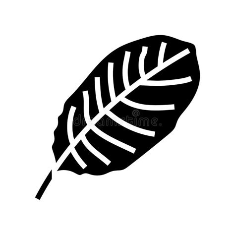 Illustration Du Vecteur De Licône Du Glyphe Des Feuilles Tropicales De
