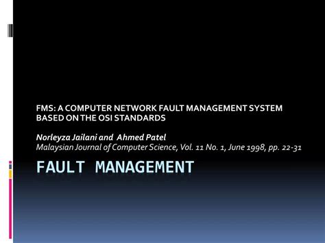 PPT FAULT MANAGEMENT PowerPoint Presentation Free Download ID 3738304