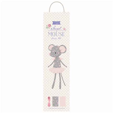 Tilda Angel Mouse Sewing Kit Old Rose 500023 Fabric And Ribbon