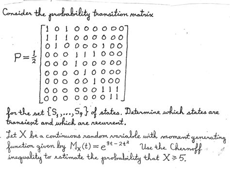 Solved Consider The Probability Transition Chegg