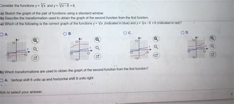 Solved Consider The Functions Y Vx And Y Vx 8 6 A