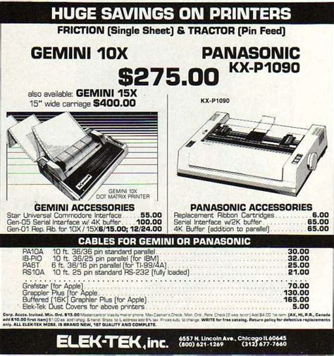 Computer Printers And Accessories 80s Ad