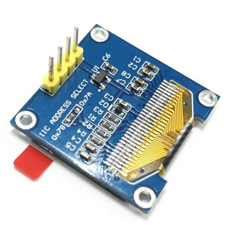 โมดูล 0 96 นิ้ว i 2 c graphic oled display module 128 x 64 สีขาว ฟ้า