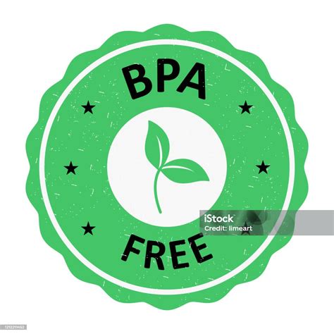 라벨 Bpa 비스페놀 A와 프탈레이트 무료 무독성 플라스틱 흰색 배경에 격리된 플랫 벡터 그림입니다 0명에 대한 스톡 벡터 아트 및 기타 이미지 Istock