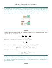 Midterm II Solution Pdf PHYS Midterm Solutions Fall Problem Two Blocks Of Masses