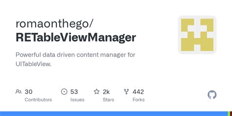 GitHub Romaonthego RETableViewManager Powerful Data Driven Content