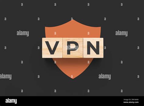 VPN Virtual Private Network Wooden Cubes On Black Background With