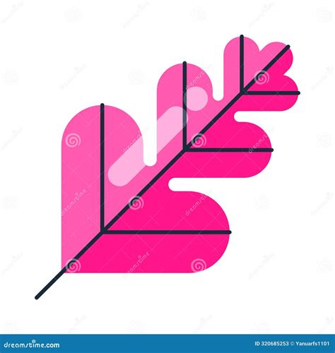 Flat Colorful Leaf Shape Design Asset Element Stock Vector