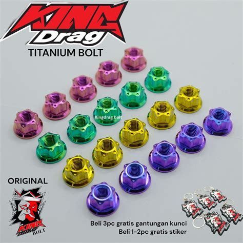 Mur Baut BOLONG TITANIUM ORIGINAL KINGDRAG THAILAND M Untuk Drat Baut