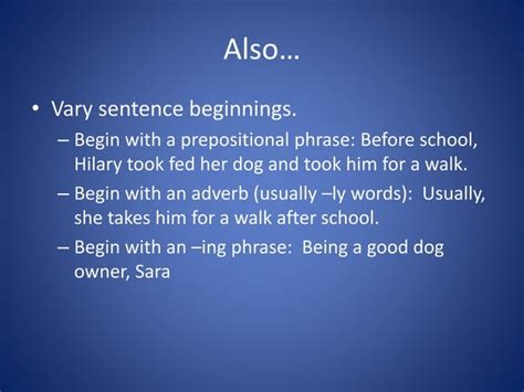 Varying Sentence Structure Ppt