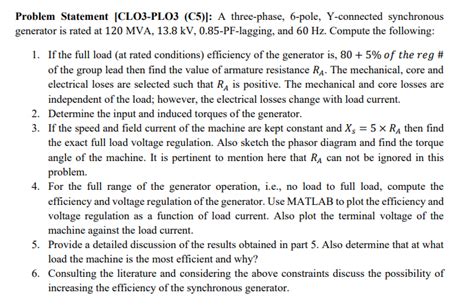 Solved Problem Statement CLO PLO C A Three Phase Chegg Com